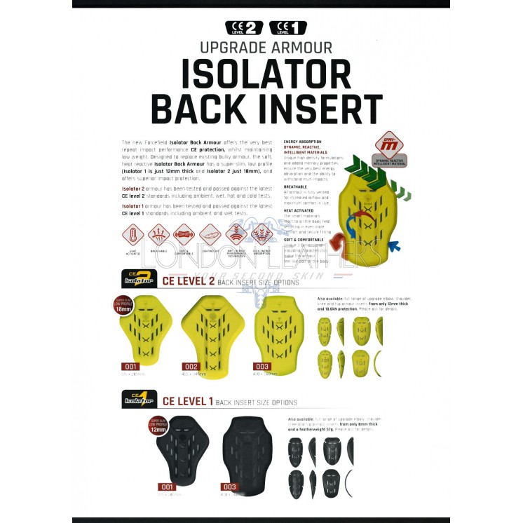 Forcefield Isolator PU Level 2 Back Protection Armoured Motorcycle ...