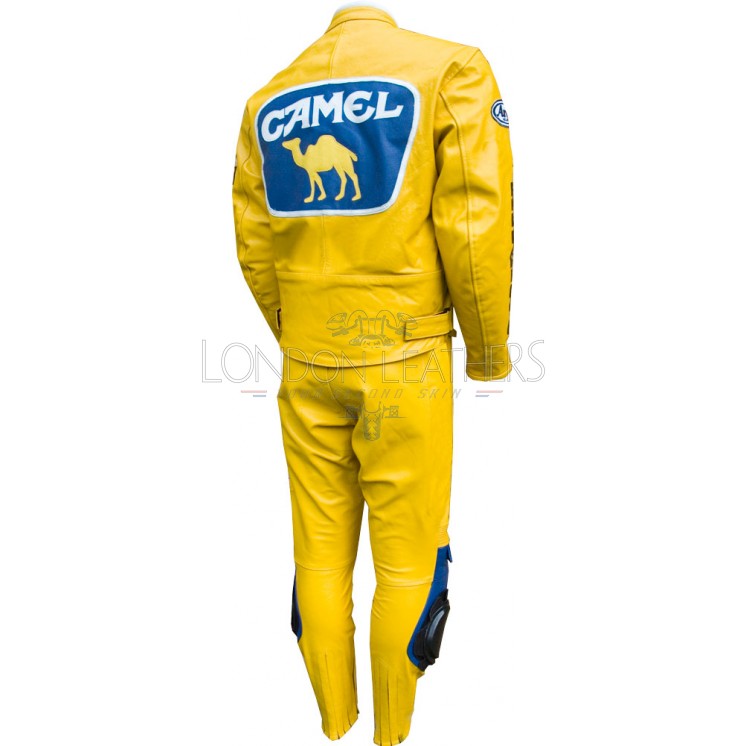 1 & 2 PIECE SUITS : Camel Yellow Leather Motorcycle Suit