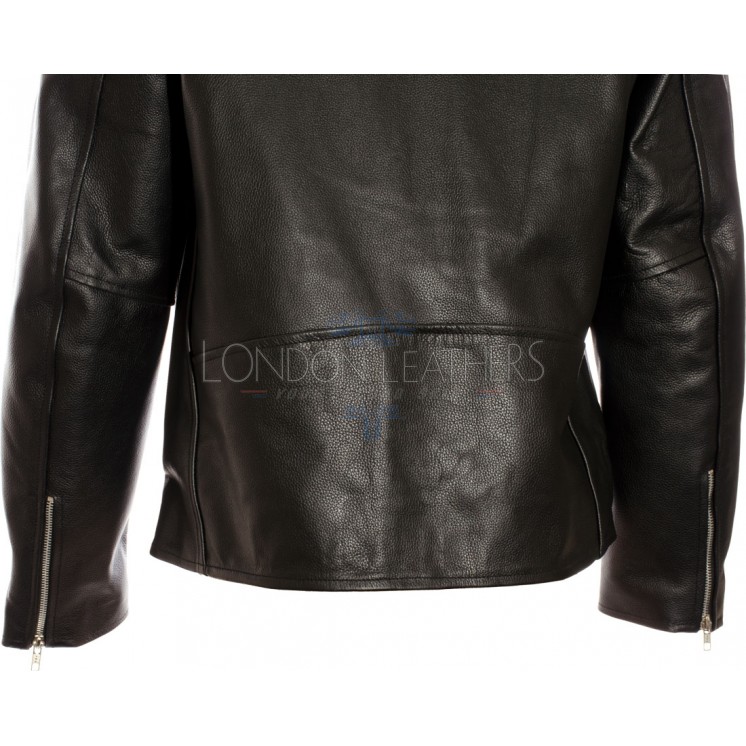 All American Mod Biker Classic Black Leather Jacket