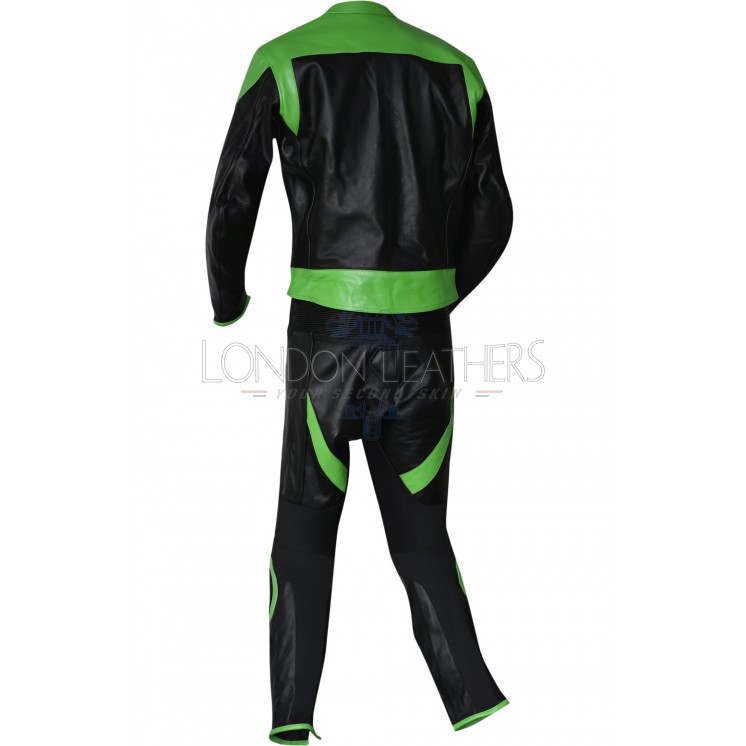 RTX Venom Green & Black Motorcycle Touring 2 Piece Leather ...