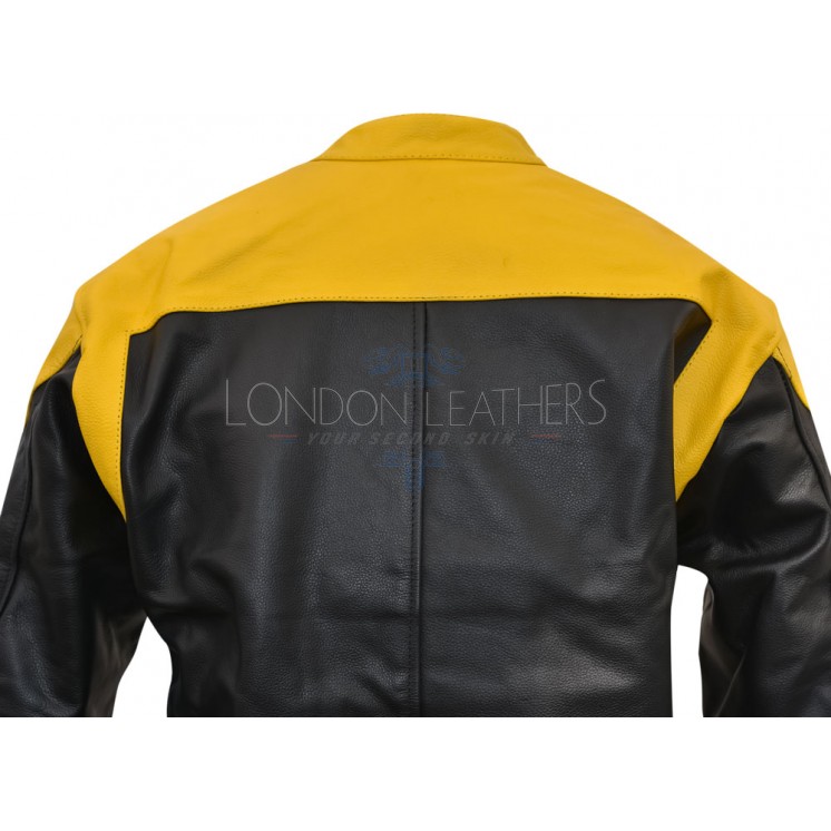 Classic Motorcycle Jackets : RTX Venom Yellow Leather Biker ...